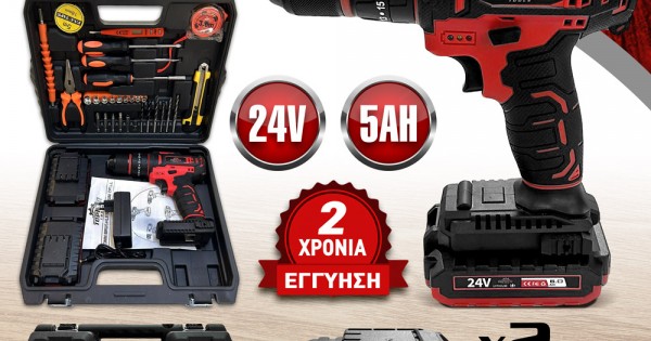 ΕΠΑΝΑΦΟΡΤΙΖΟΜΕΝΟ ΚΡΟΥΣΤΙΚΟ ΔΡΑΠΑΝΟΚΑΤΣΑΒΙΔΟ 24V ΜΕ 2 ΜΠΑΤΑΡΙΕΣ TOPTECH